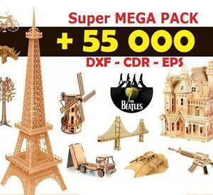 MEGA PACK 55.000+ Laser Cut vector DXF CDR 3D files CNC pantograph Dol ...
